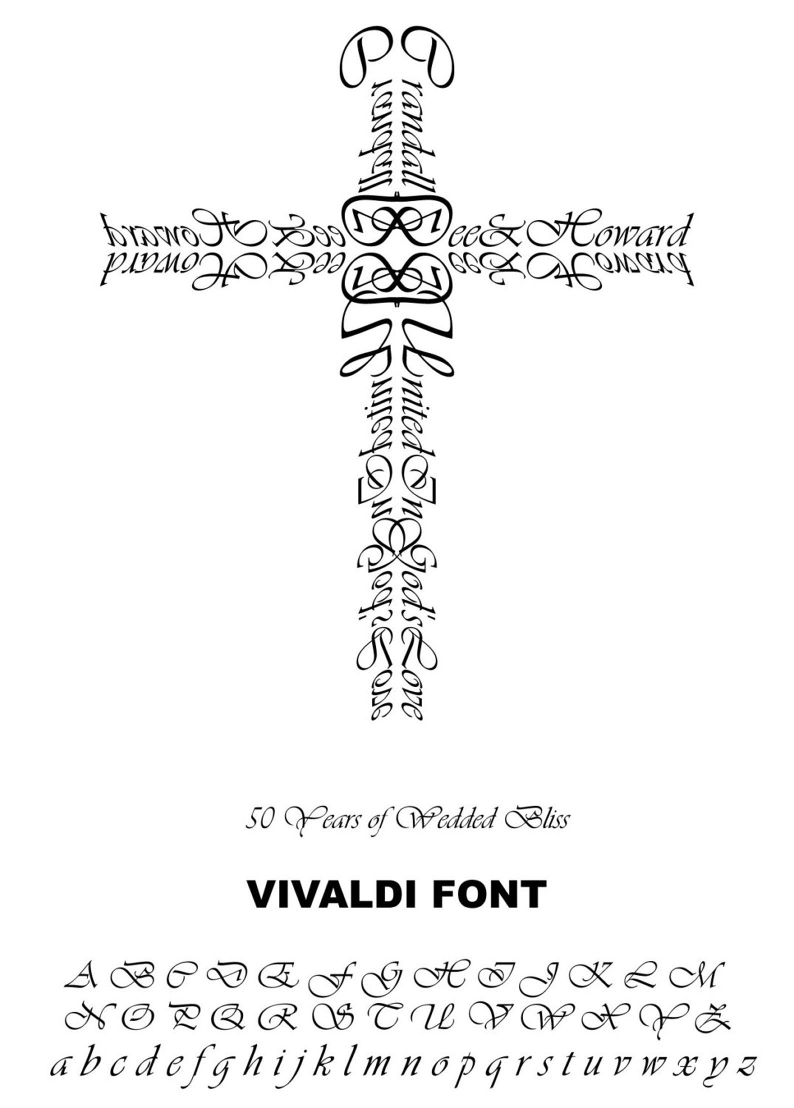 Wedding Anniversary Personalized ORIGINAL Name Cross Print - 8x10 ...