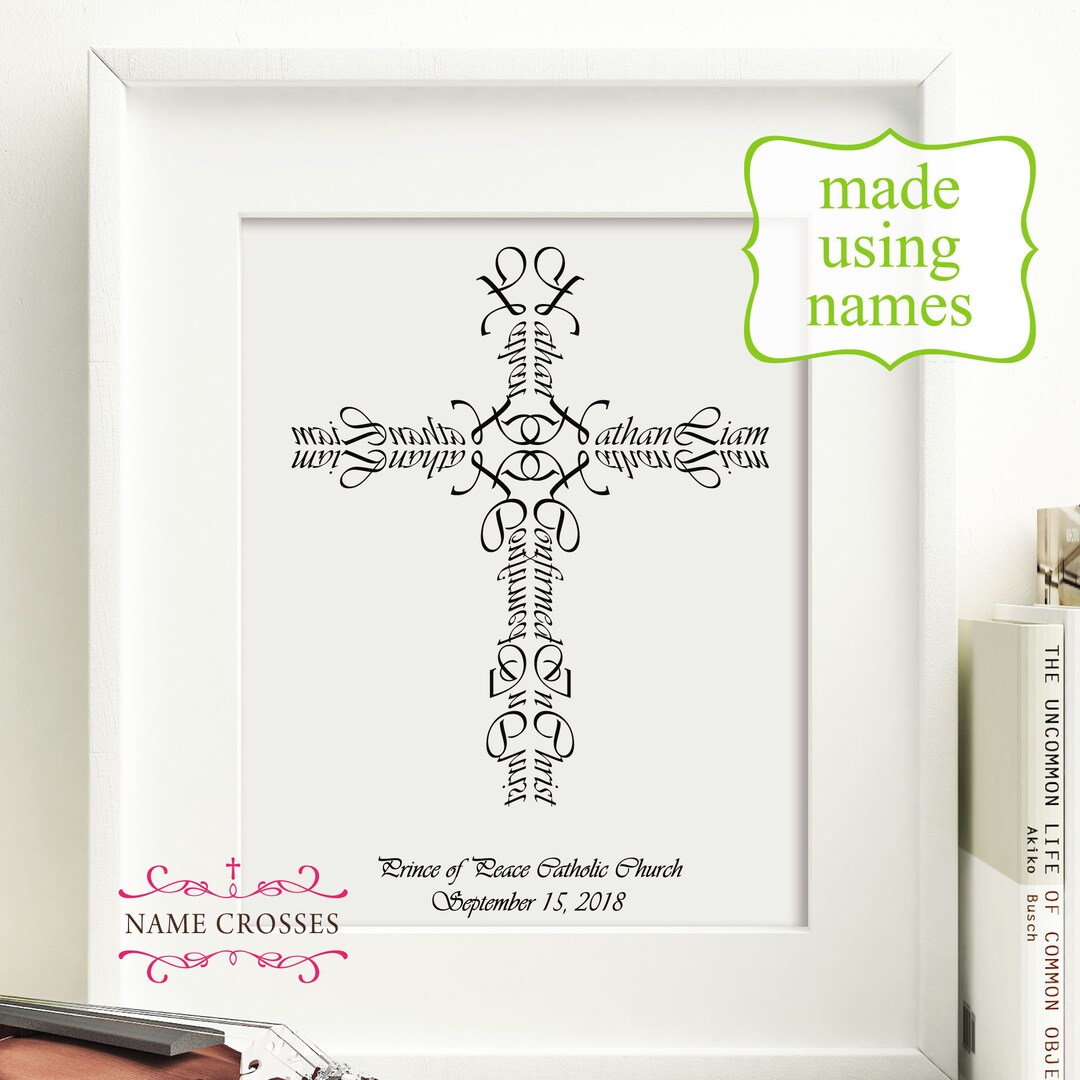 Personalized Confirmation Name Cross | 5x7 Print | Confirmation Gift ...