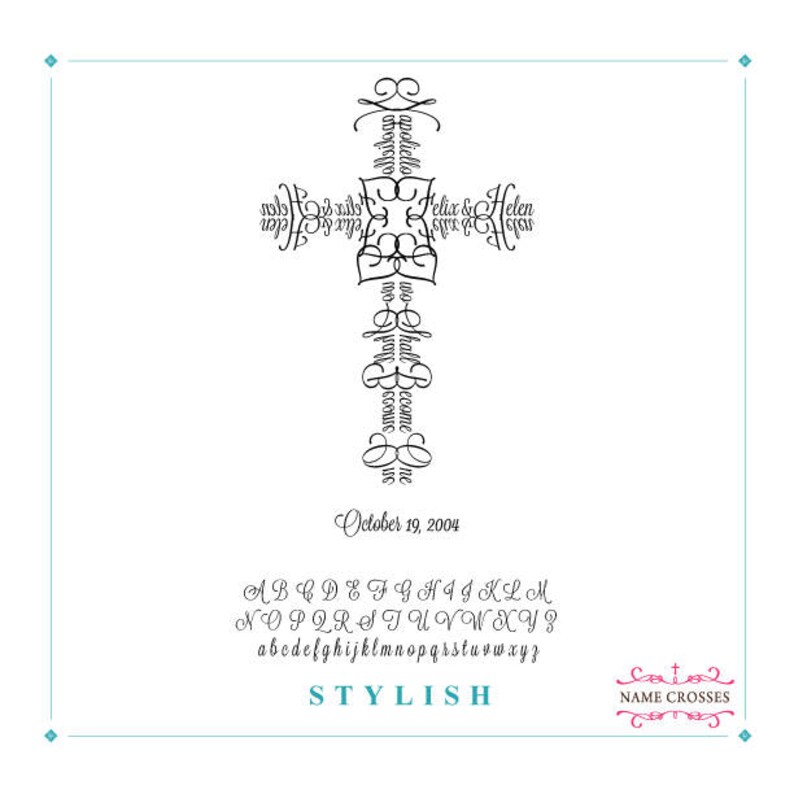 Wedding Cross Personalized Gift Name Crosses Print Last - Etsy
