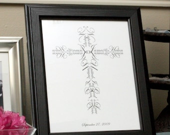 Personalized FAMILY Name Cross Print 8x10 FREE SHIPPING - Etsy