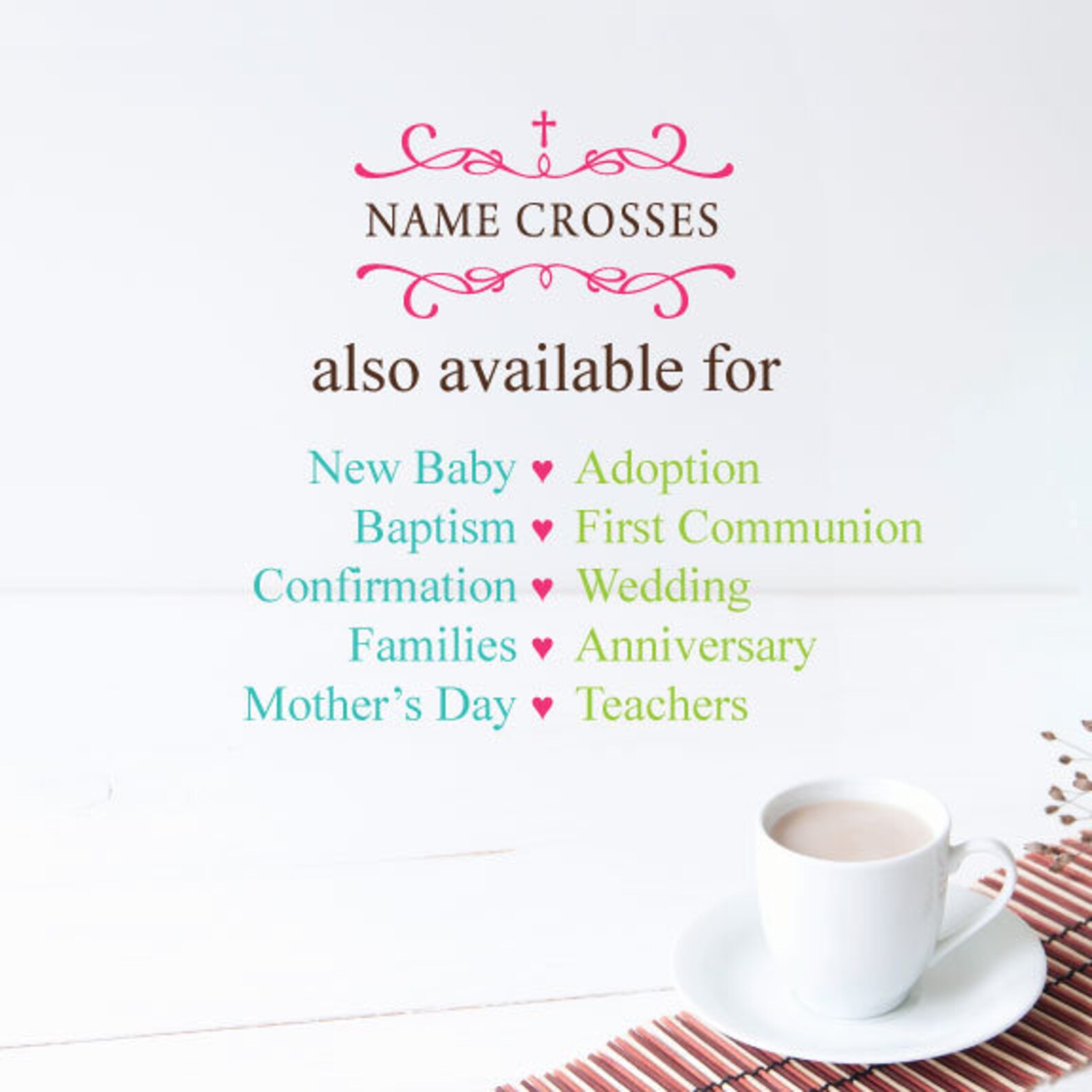 Original Baptism Personalized Name Cross Print 5x7 FREE - Etsy