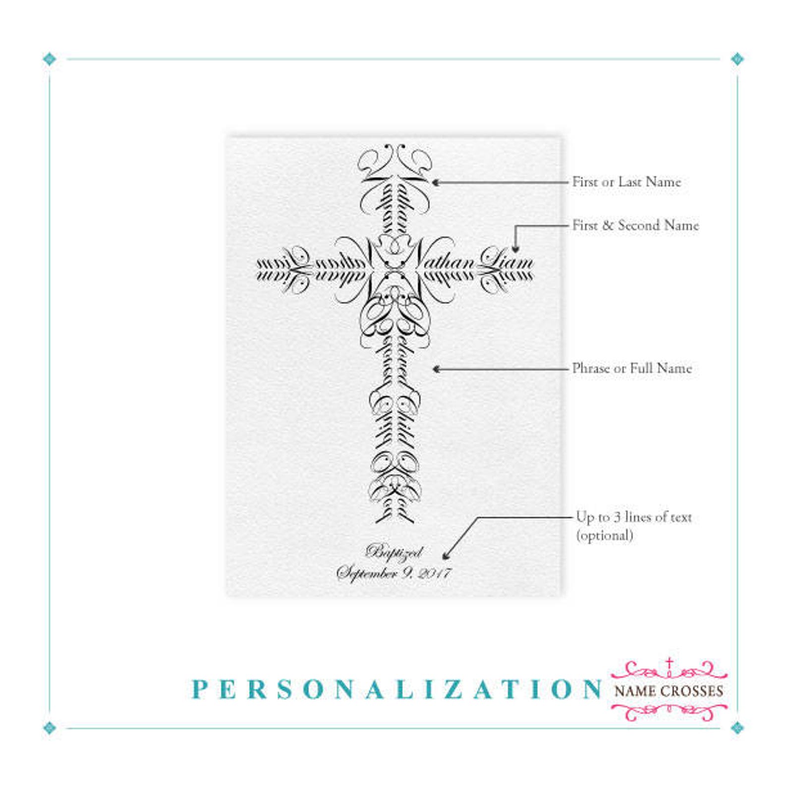 Baptism Cross Using Name of Child Name Cross Personalized - Etsy