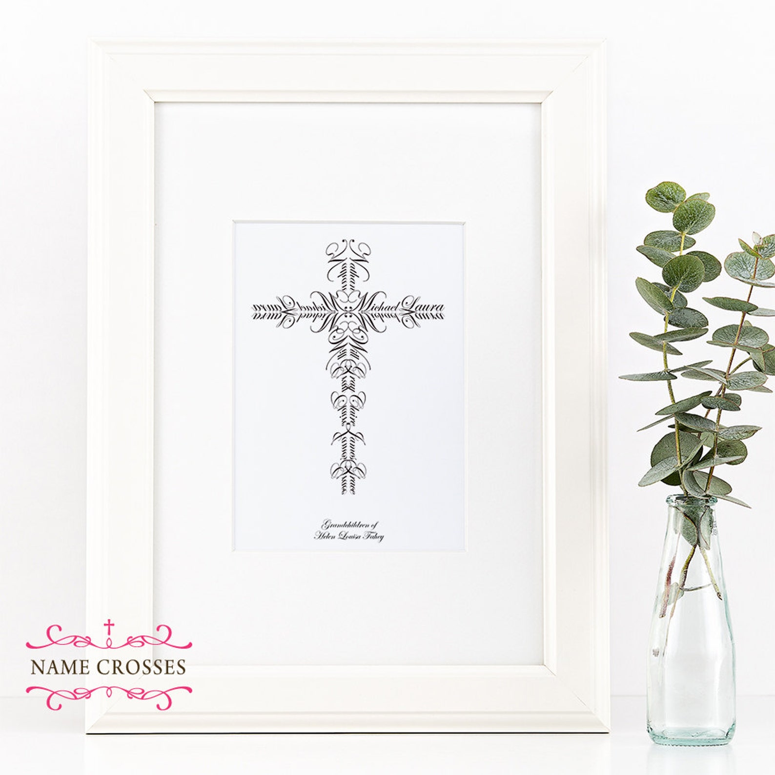 Personalized FAMILY Name Cross Print 8x10 FREE SHIPPING - Etsy