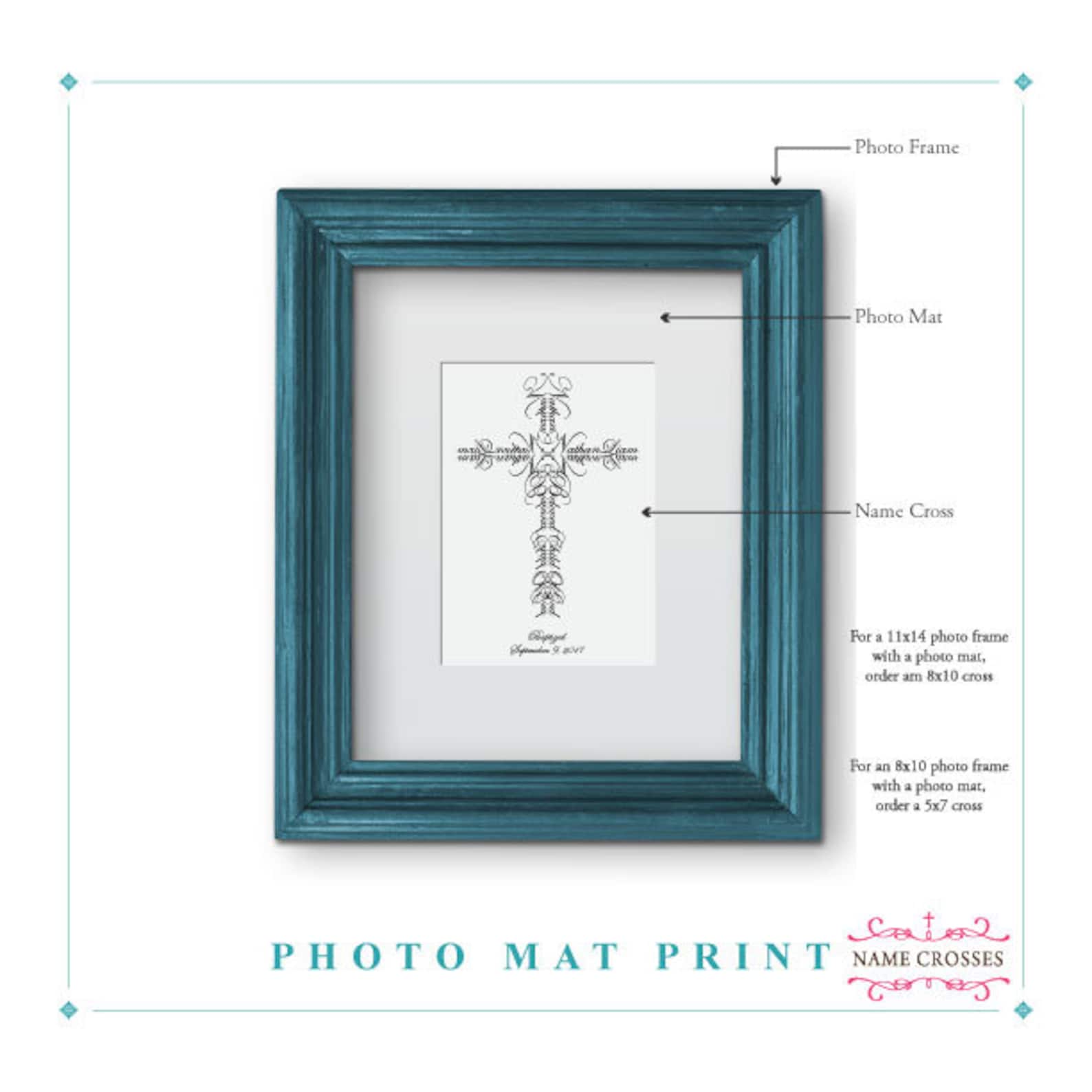 Personalized Confirmation Name Cross | 5x7 Print | Confirmation Gift ...