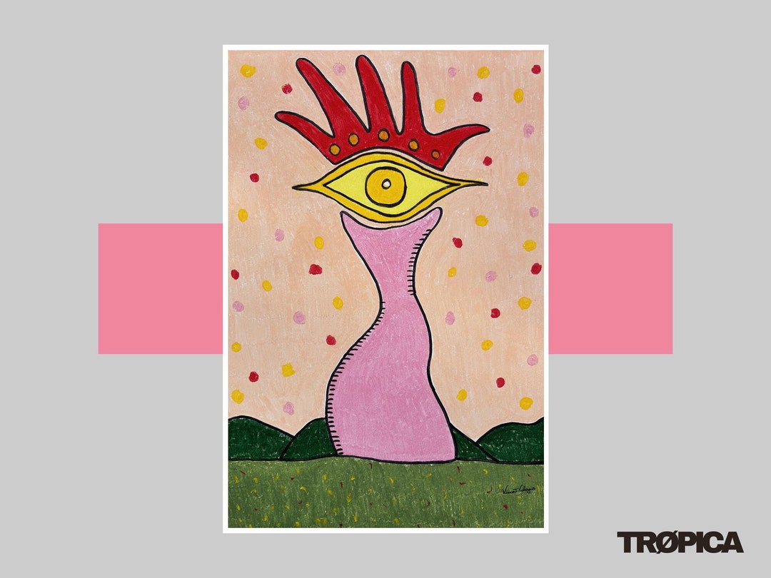 Whimsical Eye Fine Art Painting Colorful Wall Art for Home Décor, Boho ...