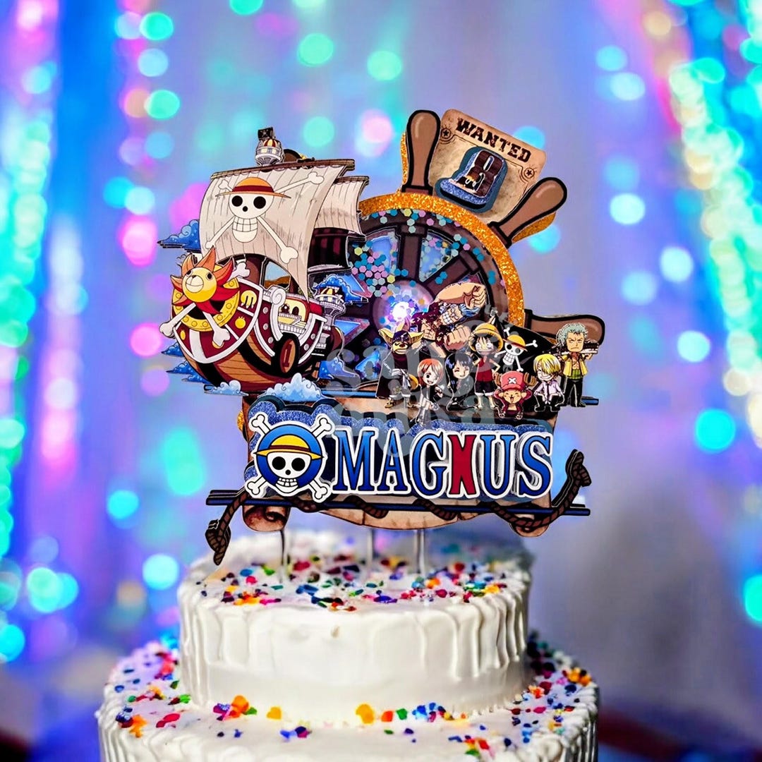 One Piece Inspired Birthday Shaker Cake Topper - Etsy