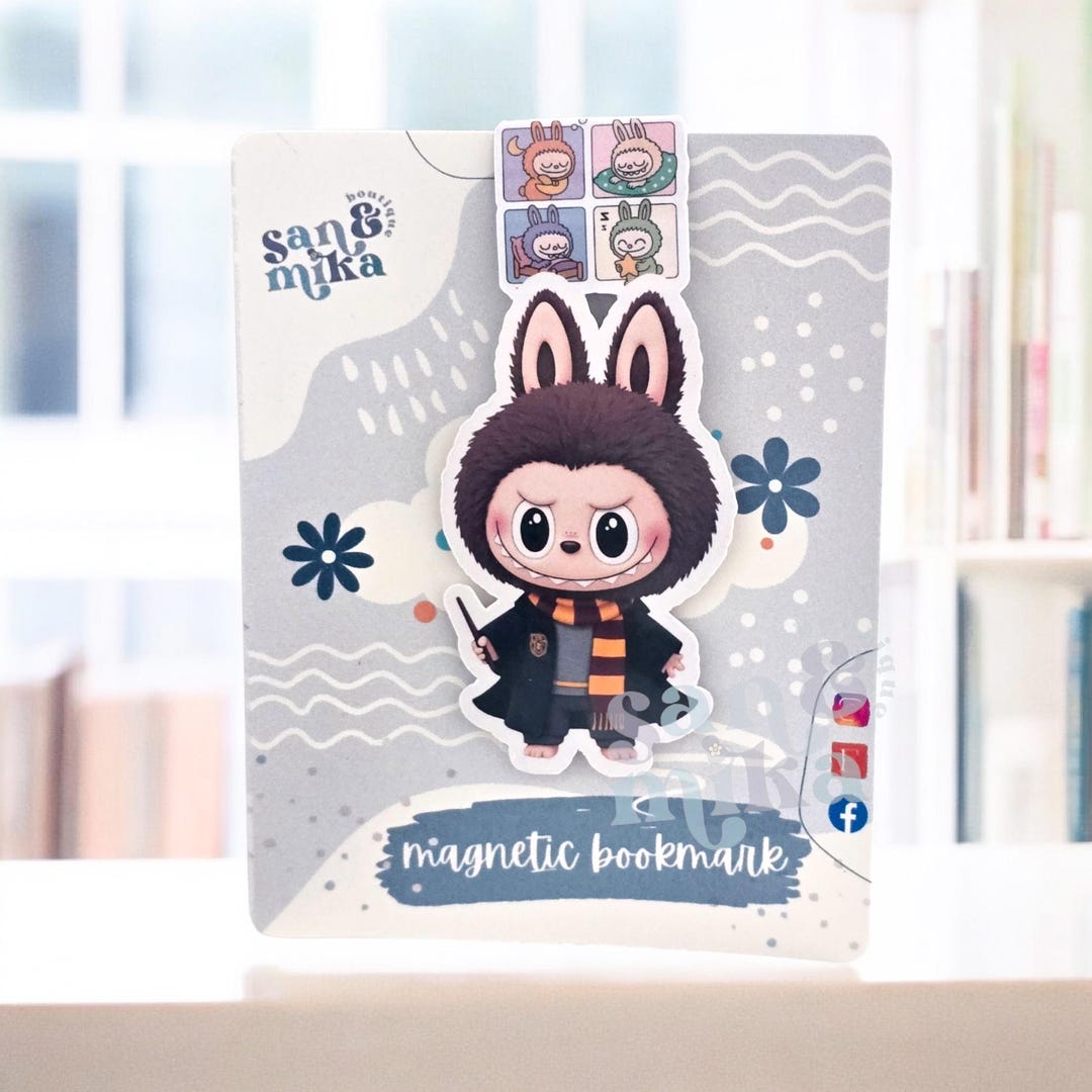 Labubu Monsters Inspired Magnetic Bookmark - Etsy