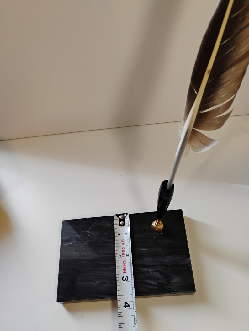 Quill Pen on Black Marble Stand - Etsy
