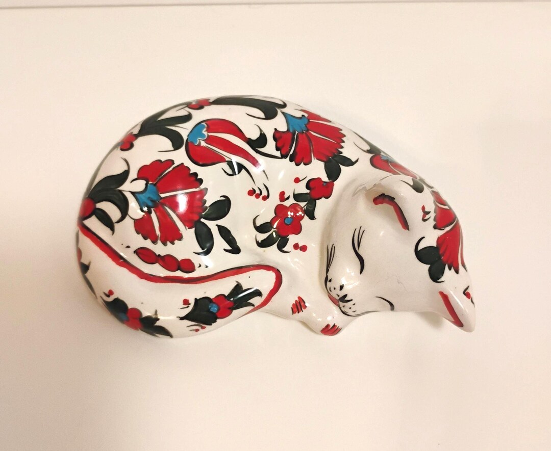 Handmade Ceramic Cats - Hand Painted Turkish Pottery - Etsy