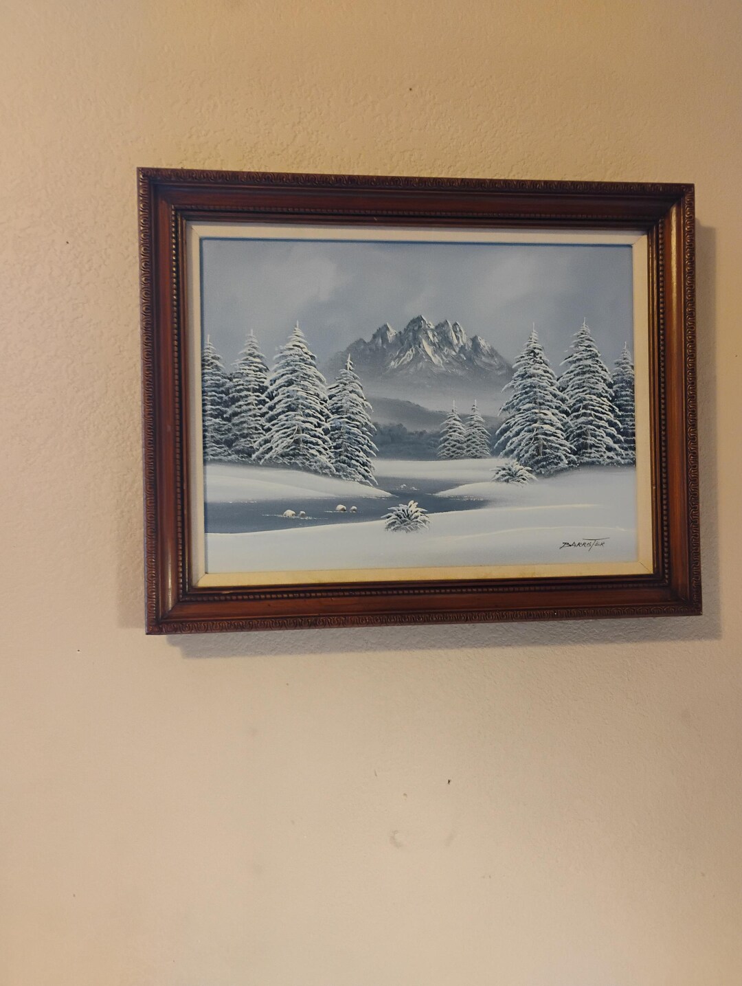 Vintage Oil Painting Winter Scene. Artist Barrister - Etsy