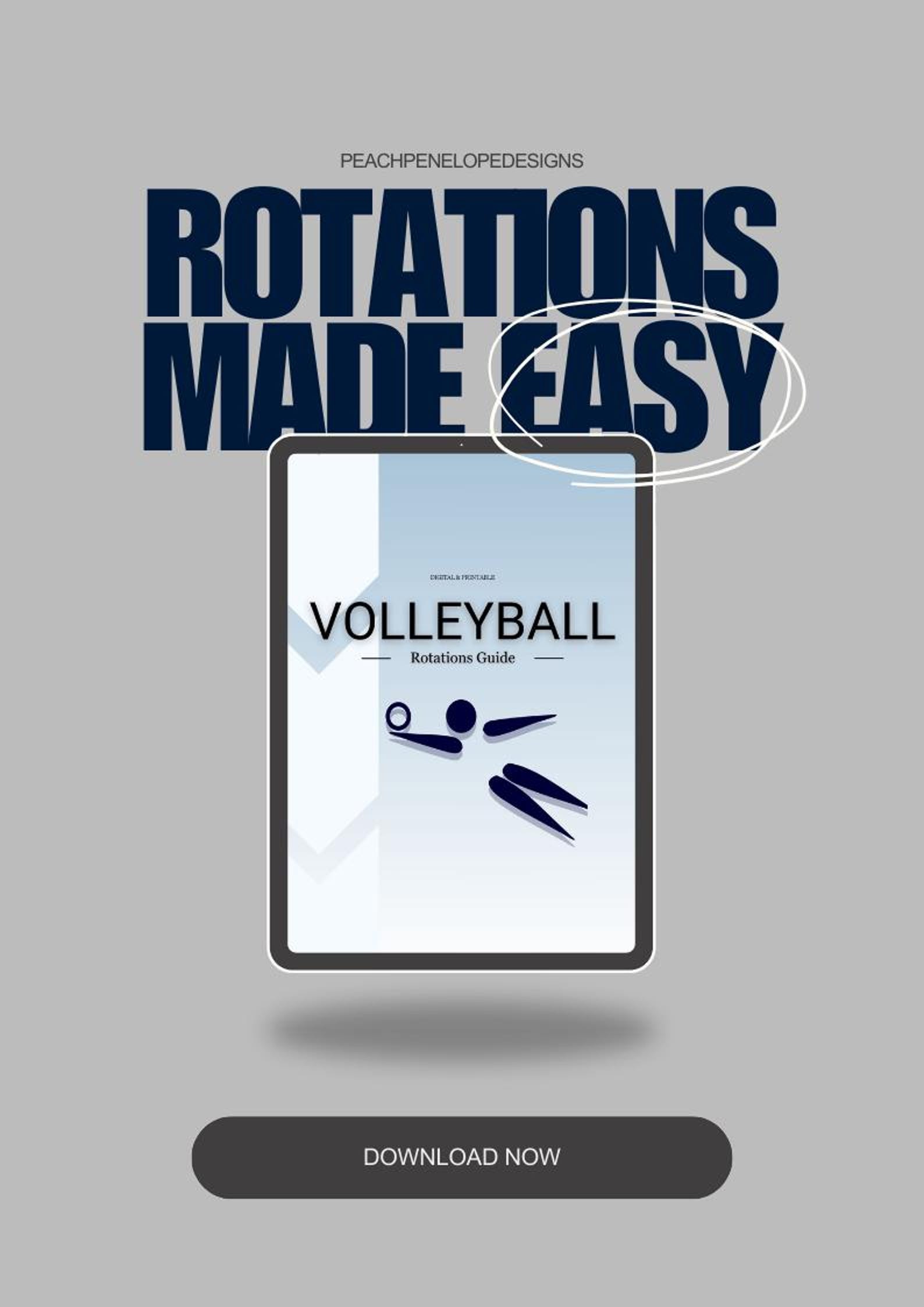 Printable Volleyball Rotations Guide: Roster & Formations (digital ...