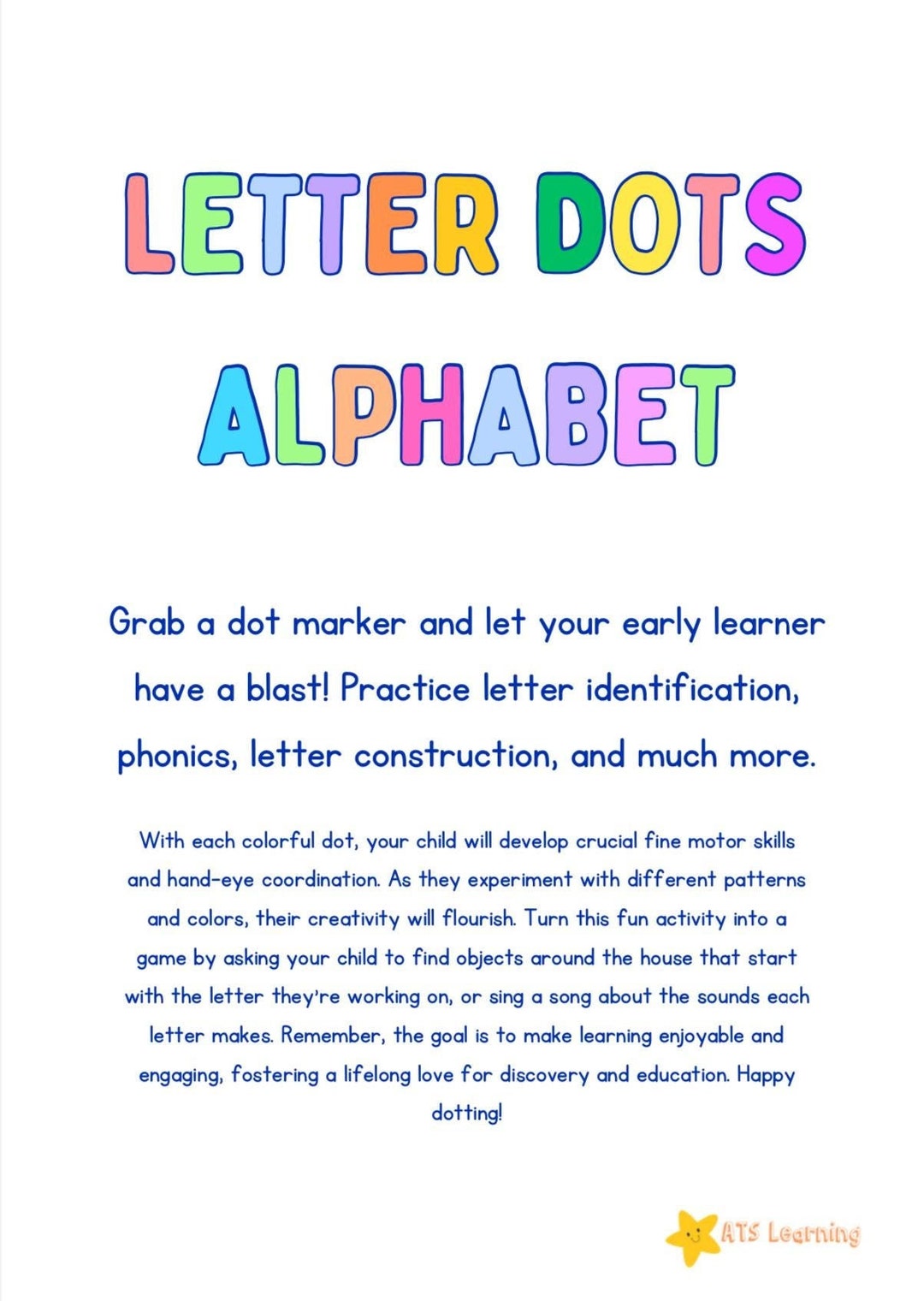 Toddlers + Preschool Learning | Letter Recognition & Phonics Dot Marker ...