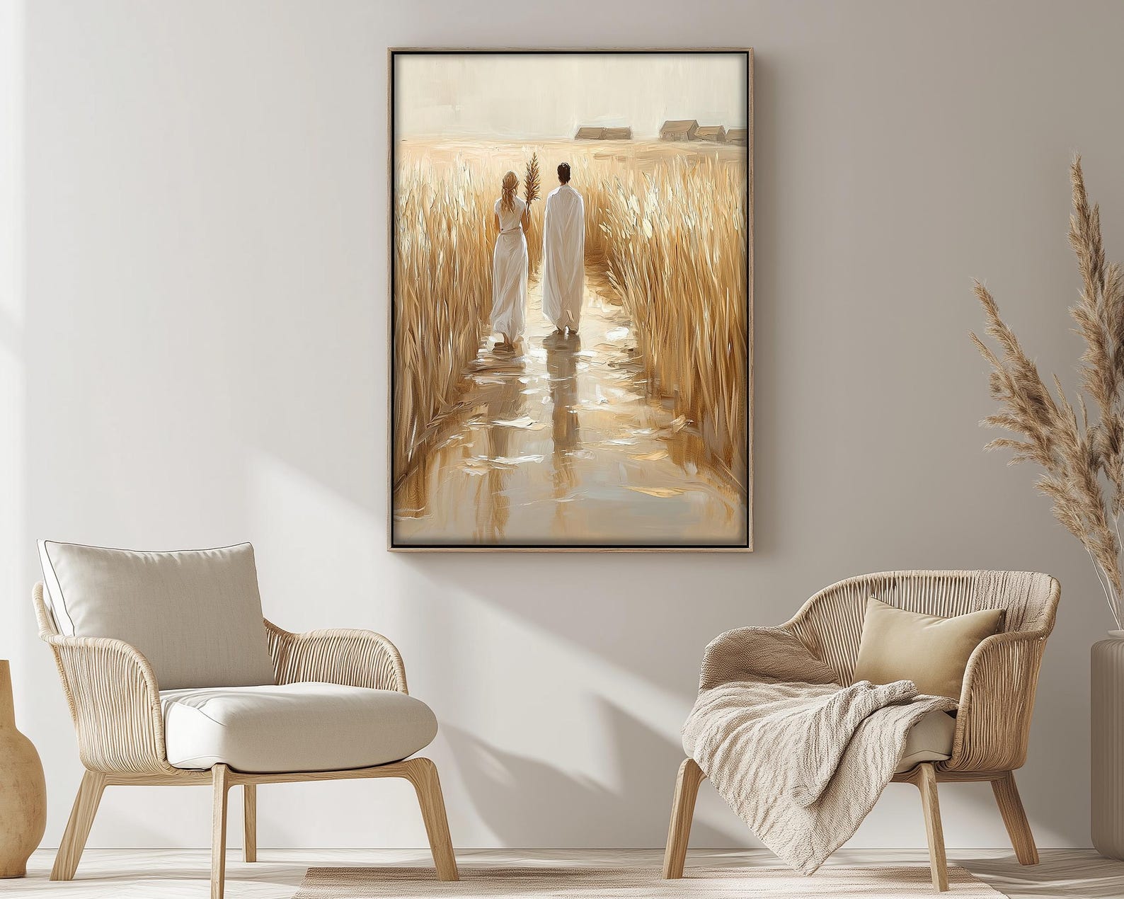 Ruth and Boaz, Ruth Gleaning, Bible Art, WALL Art, Ruth 1:16, Jesus ...