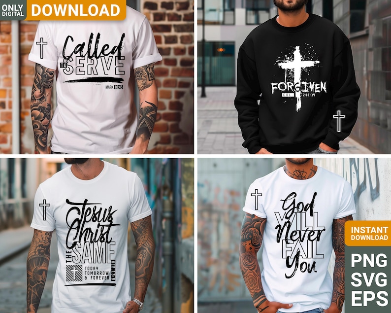 Christian Faith Png SVG Bundle Bible Verse Designs, Religious Shirt ...