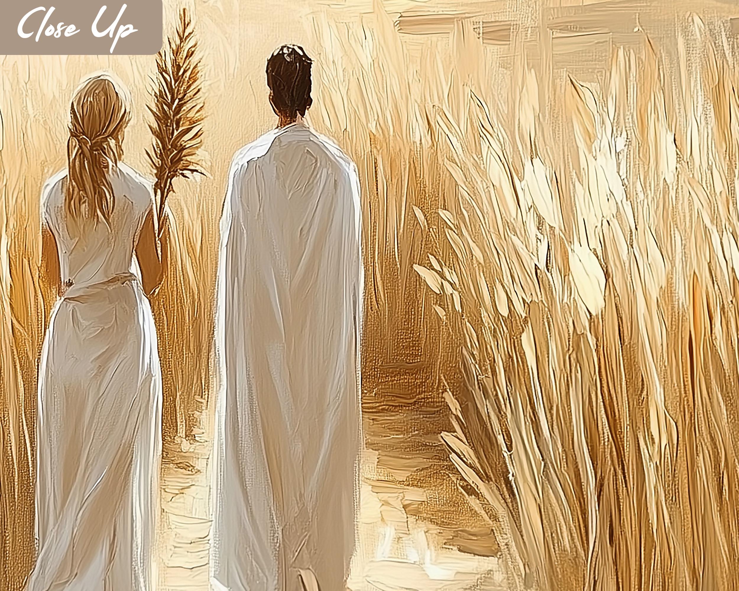 Ruth and Boaz, Ruth Gleaning, Bible Art, WALL Art, Ruth 1:16, Jesus ...