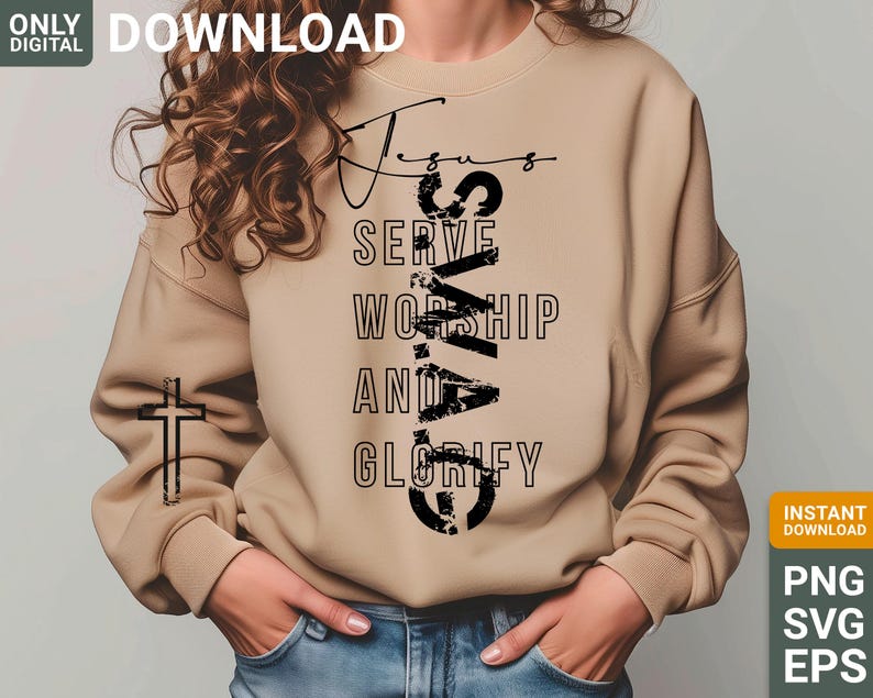 Jesus Swag SVG PNG, Christian Serve Worship Glorify (digital Download ...