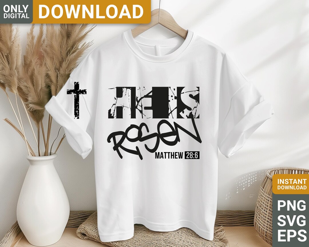 He is Risen Svg Png Jesus Minimalist Religious Svg PNG Design, He is ...