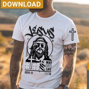 Jesus PNG, Modern Christian Shirt Design (digital Download) - Etsy