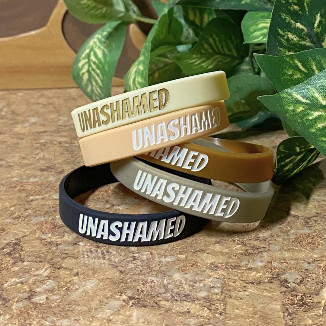 Christian Wristband Set| UNASHAMED | Silicone Wristbands | Bible Verses ...