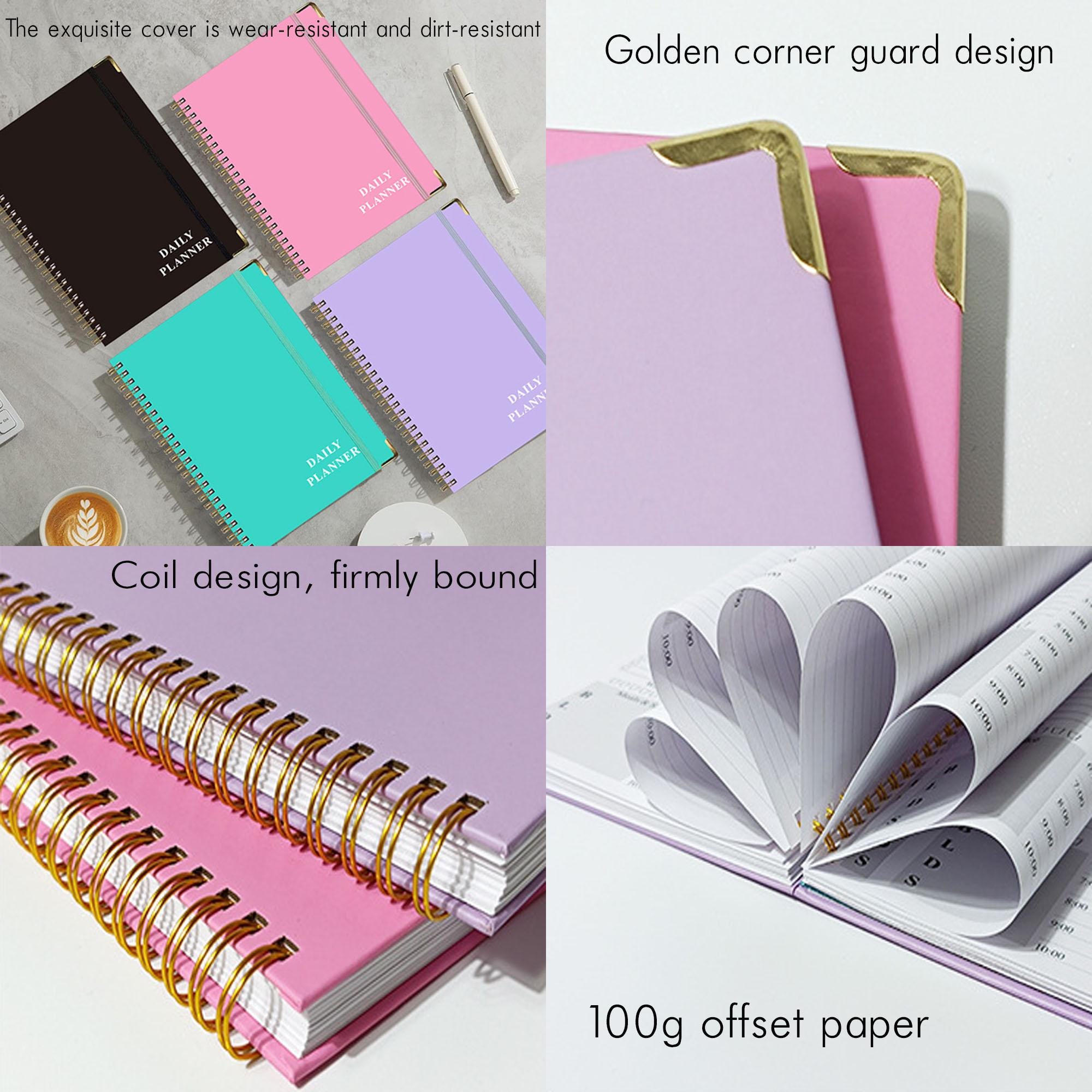 Personalised Daily Planner Book, A5 Undated Weekly & Daily Organiser ...
