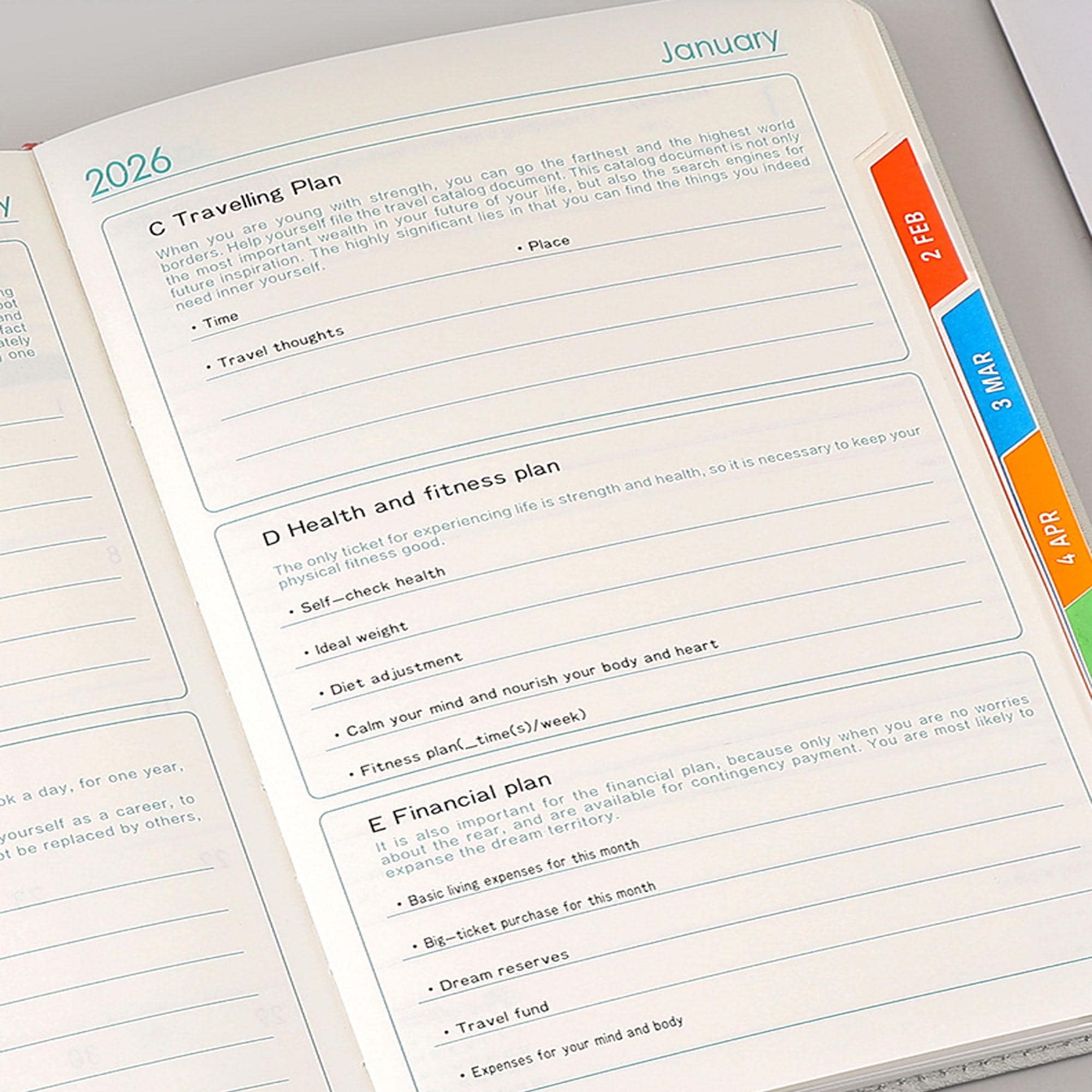 July 2025 - June 2026 Planner Notebook Set, Customizable Thick Paper ...