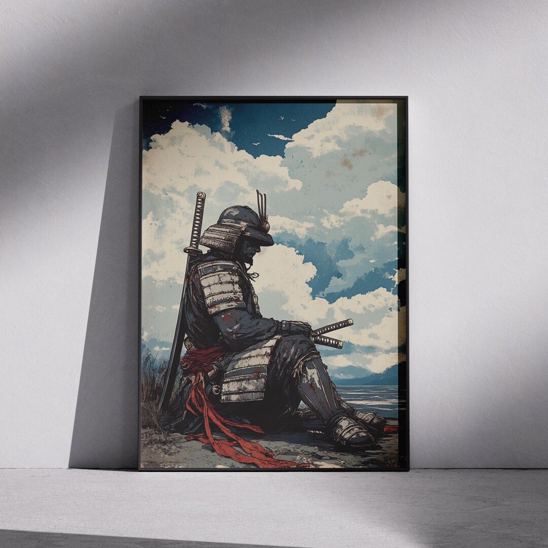Japanese Samurai Poster, Japanese Poster, Gaming Poster, Samurai Print ...