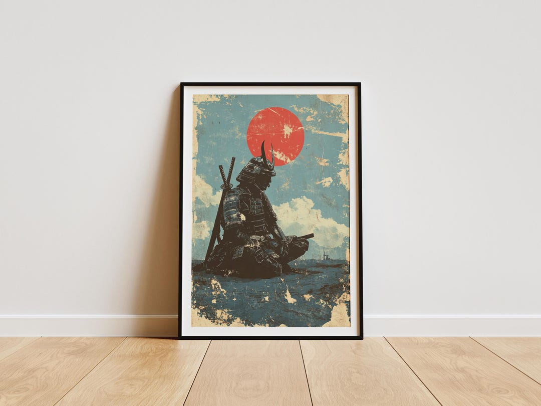 Samurai Warrior Japanese Art, Print Digital Wall Art, Katana Sword ...