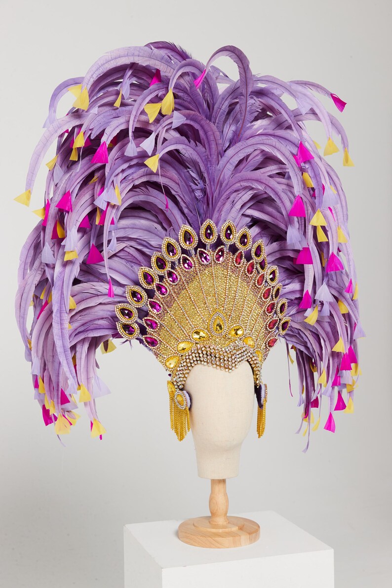 Samba Carnival Headdress Rooster Feather - Custom Made to Order - Etsy