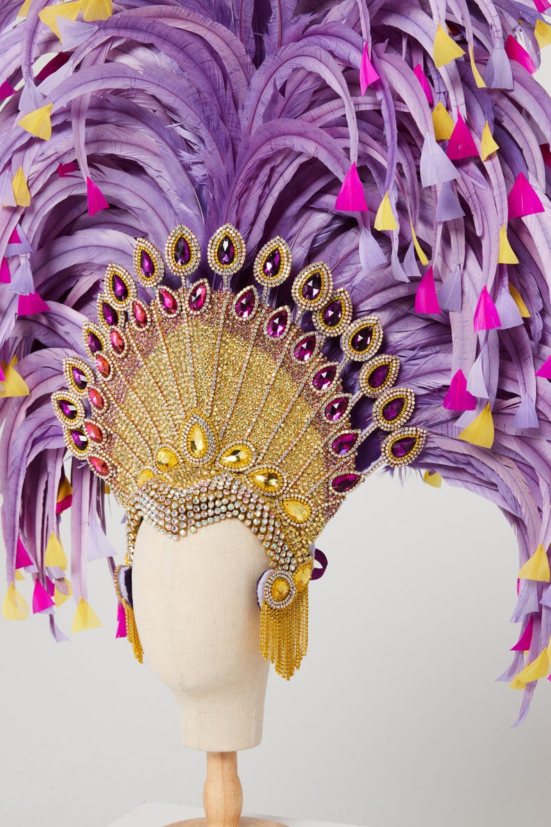 Samba Carnival Headdress Rooster Feather - Custom Made to Order - Etsy