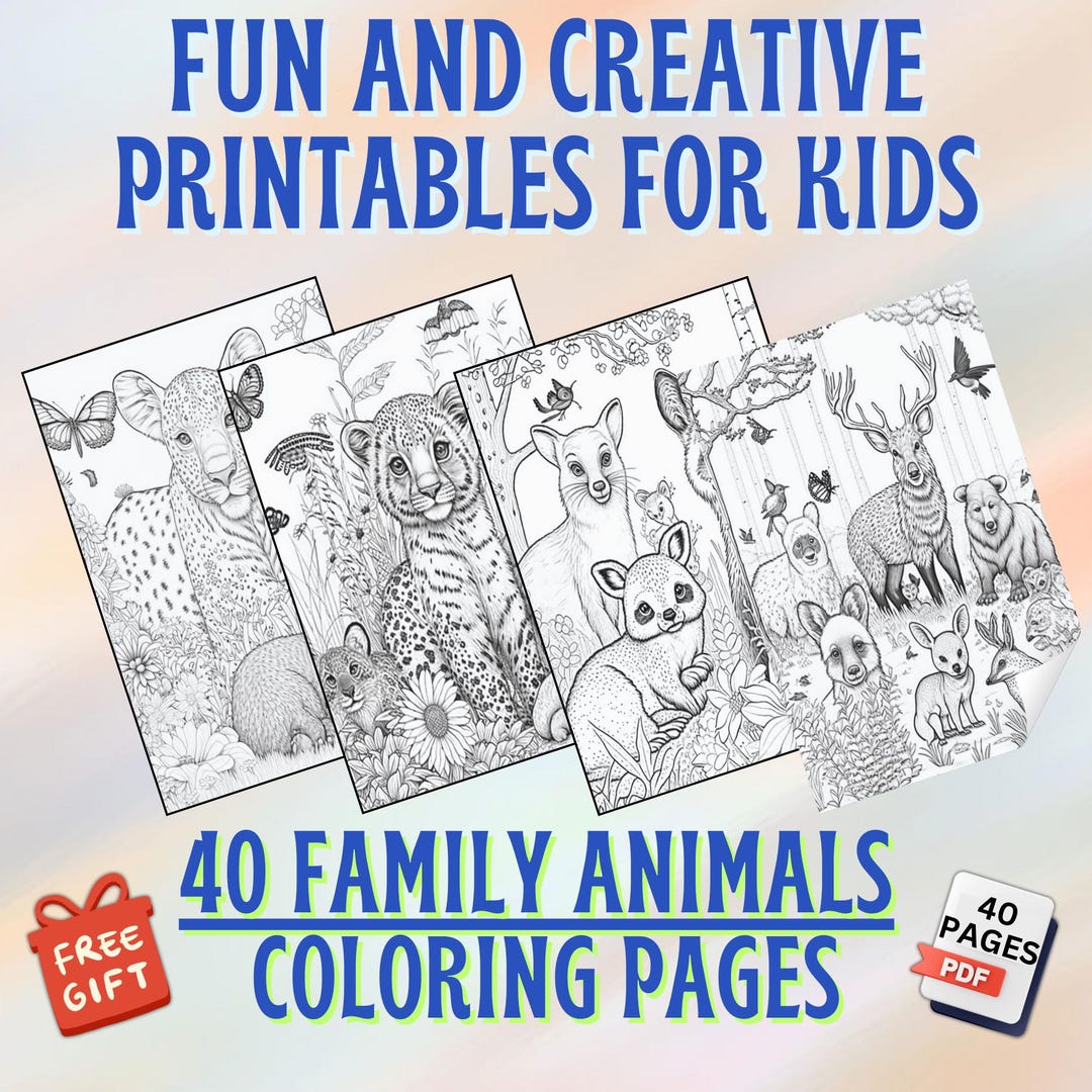 40 Family Animals Coloring Pages for Kids Printable Designs to Color ...