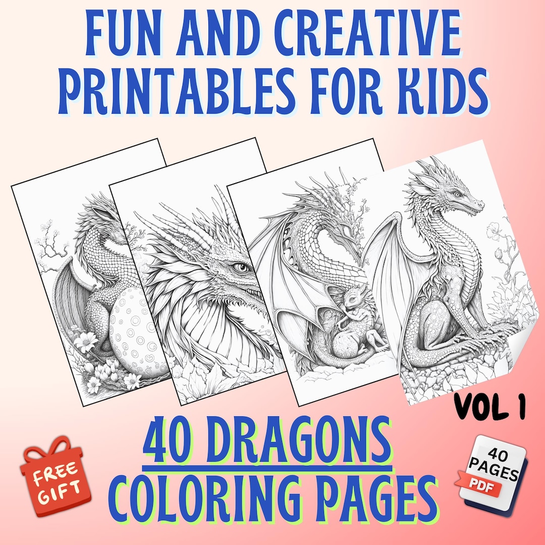 40 Kids Dragons Coloring Pages | Printable Dragons Designs to Color ...