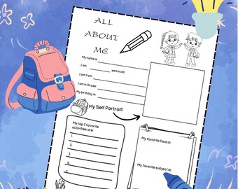 All About Me Worksheet, Get to Know Your Student Back to School ...