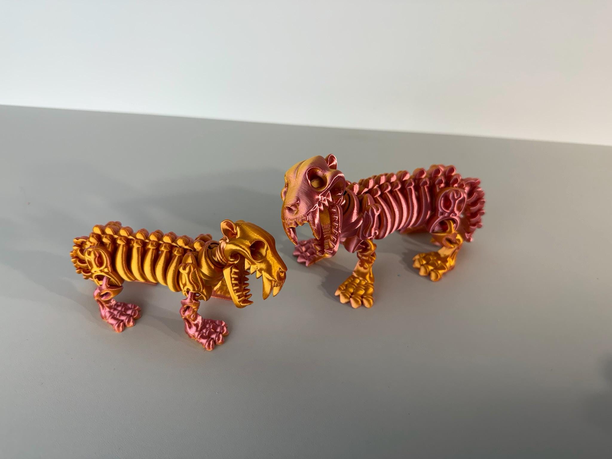 3D Printed Sabertooth Tiger Skeleton - Ice Age Desk Decor, Fossil ...