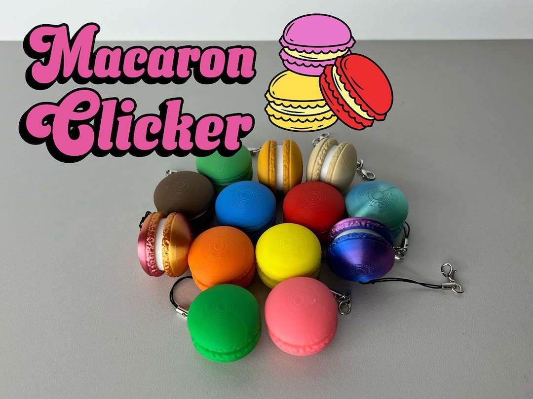 3D Printed Macaron Keychain | Clicker | Fidget | Keyboard Clicker - Etsy