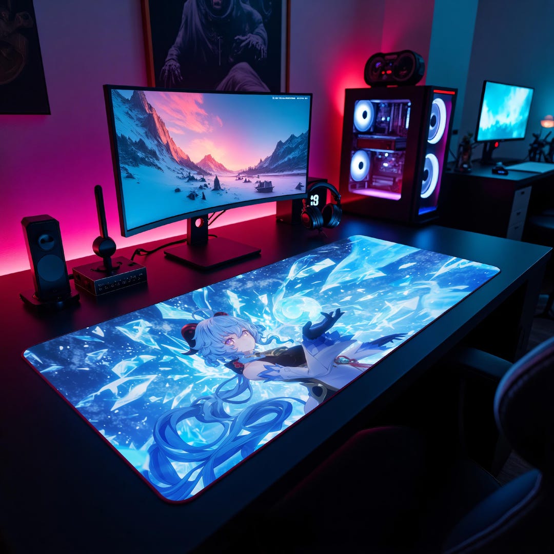 Ganyu | XL Cyro Anime Mouse Pad | Large Genshin Impact Inspired Desk ...