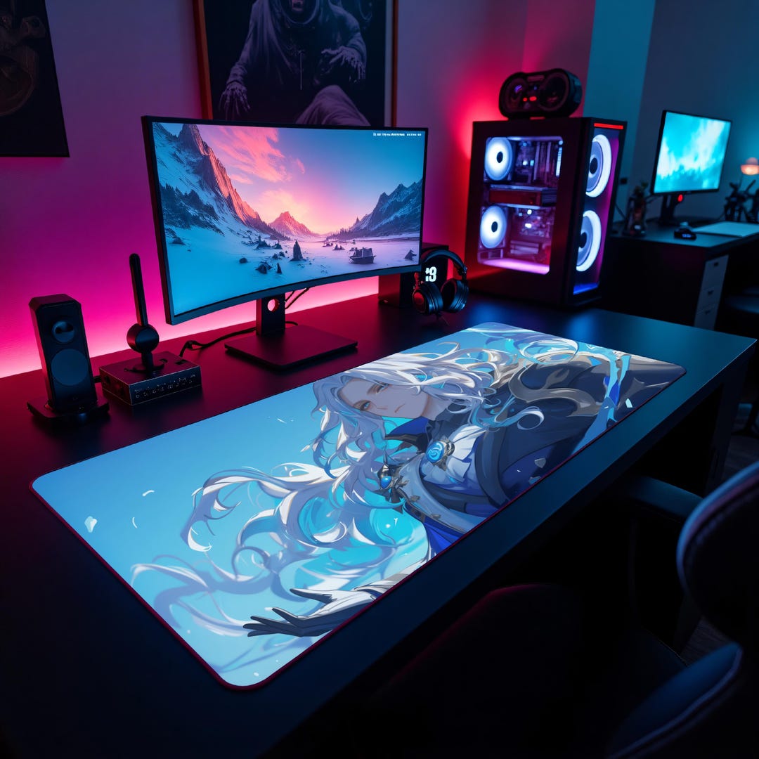 Neuvillette | HQ Genshin Impact Inspired Anime Mouse Pad | Dark Sleek ...