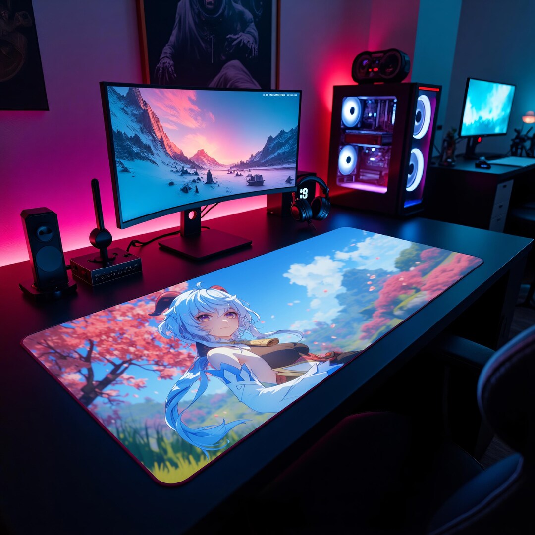 Kwaii Ganyu | Tough Cyro Anime Mouse Pad | XL Genshin Impact Inspired ...