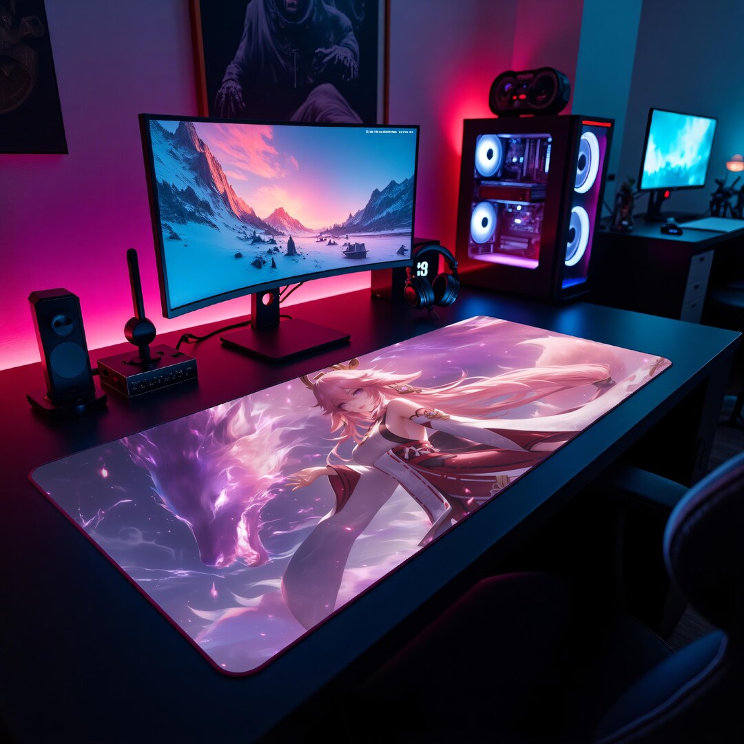 Yae Miko Dragon | Premium Anime Mouse Pad | Large Genshin Impact ...