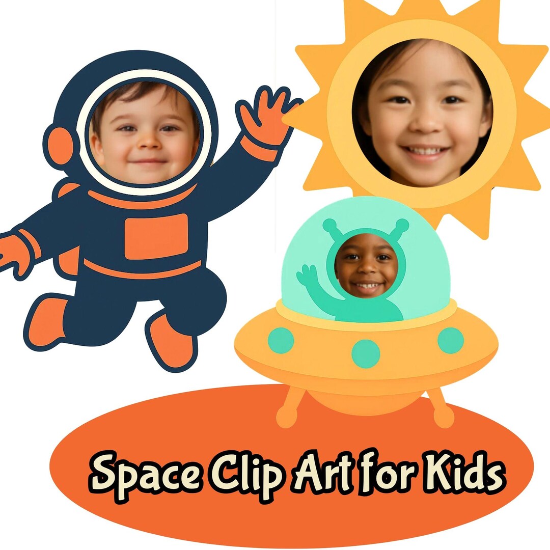 Space Clip Art With Frames in Canva Graphics - Bundle for Kids | Solar ...