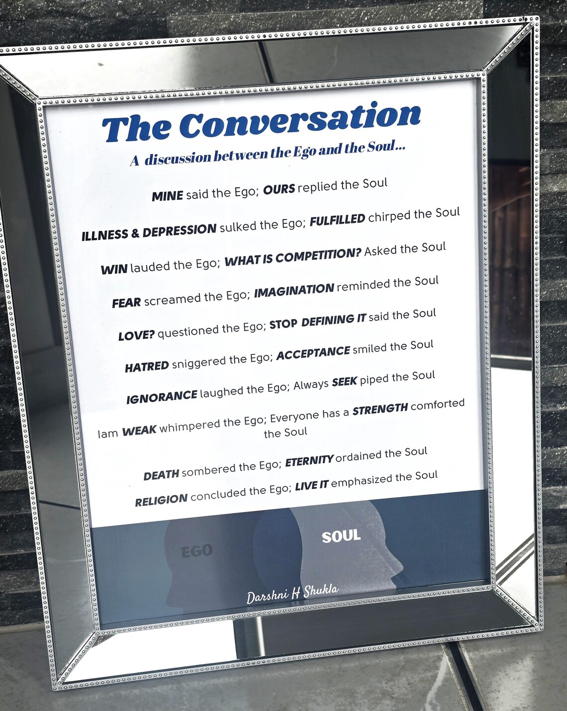 A Poem Named the Conversation Framed Ready as a Gift to Lovers of Art ...