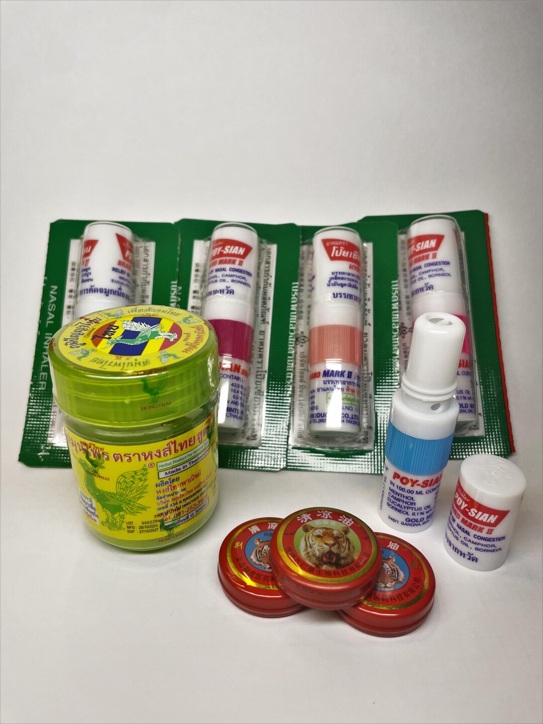 Thai Starter Set L Original 5x POY SIAN Inhaler Pen / Inhaler 1x Hong ...