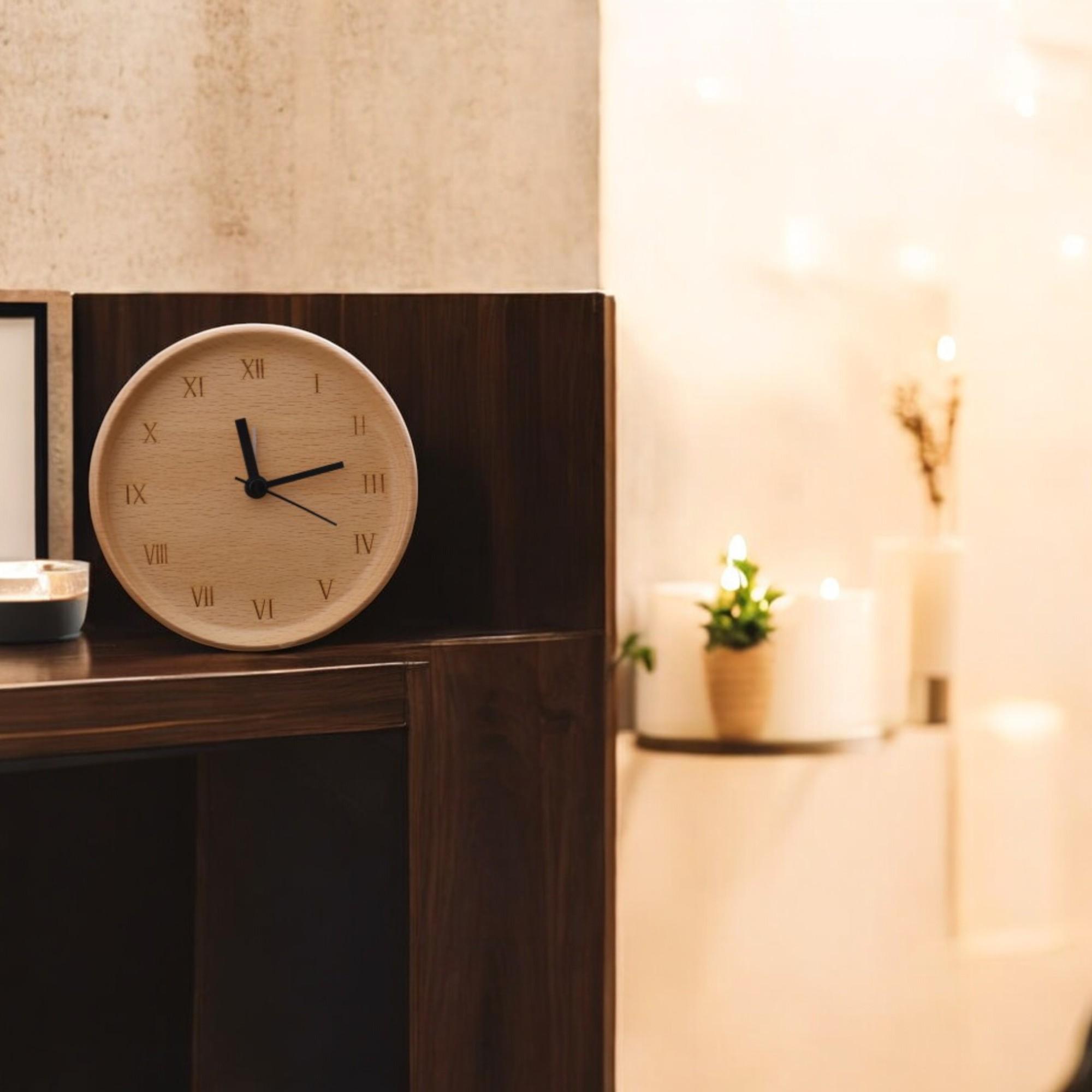 Small Wooden Table Clock, Mini Wooden Clock, Modern Desk Clock ...