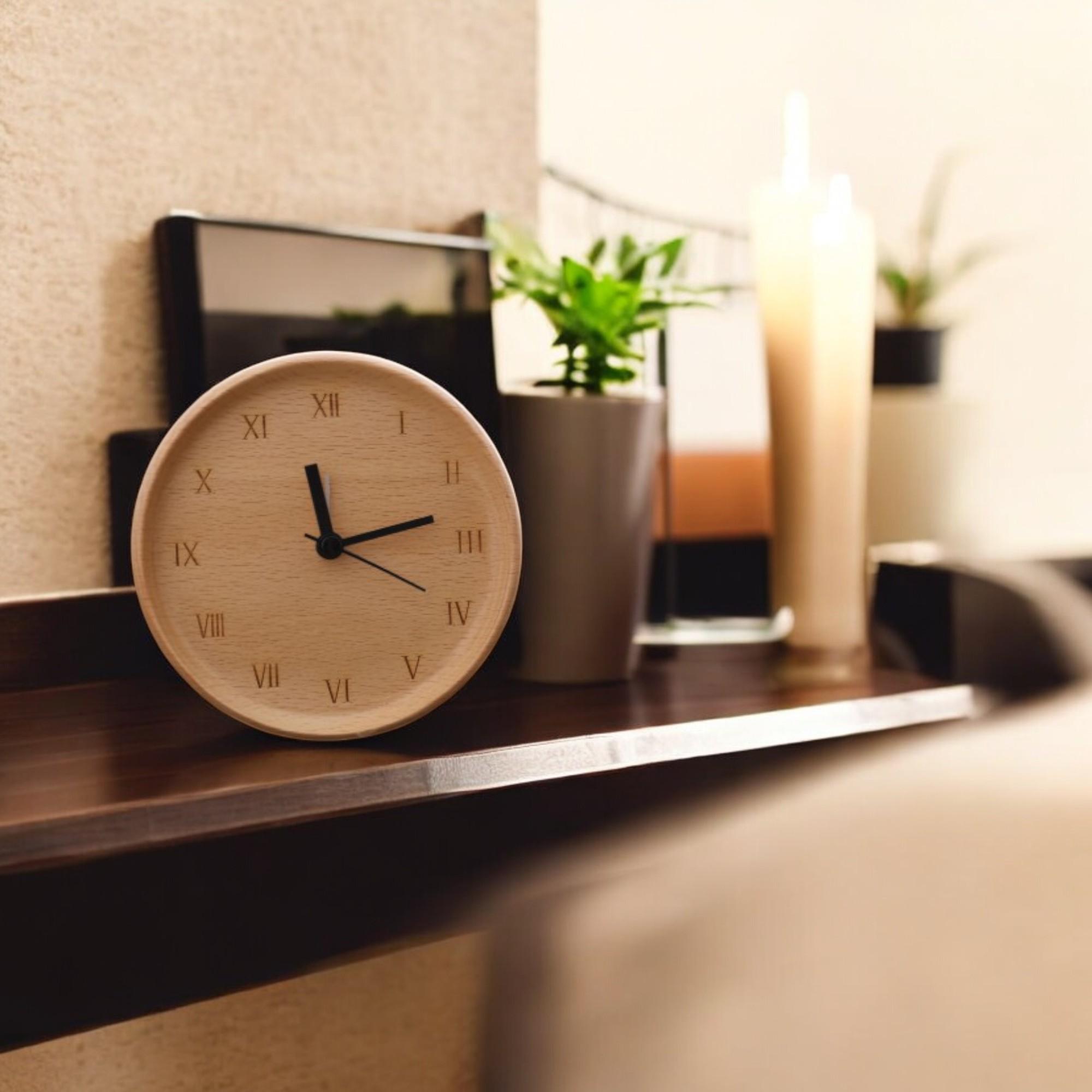 Small Wooden Table Clock, Mini Wooden Clock, Modern Desk Clock ...