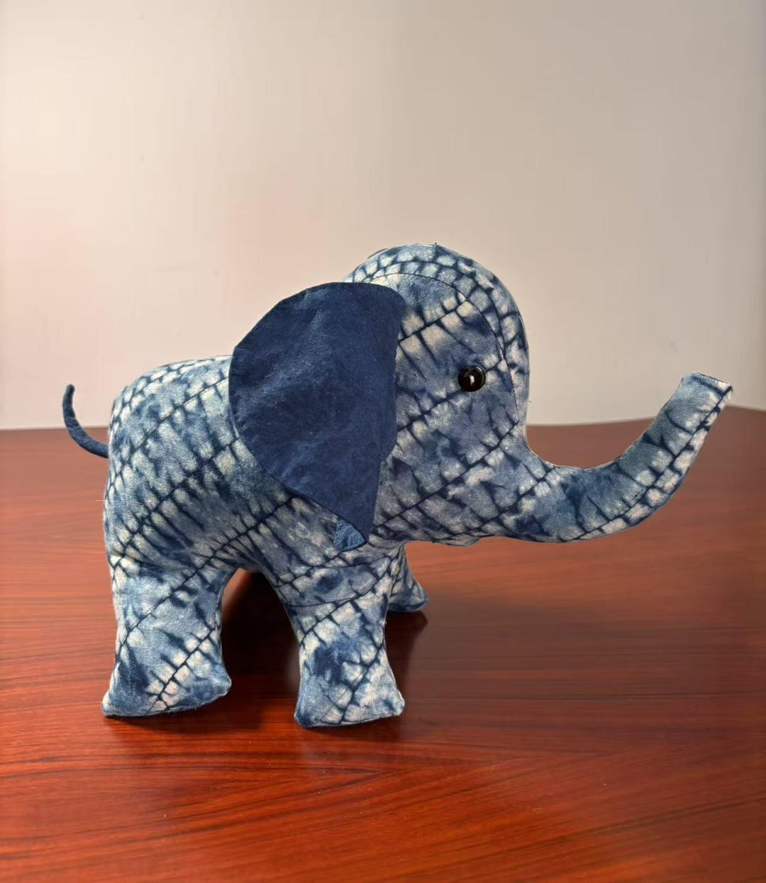 Handmade Indigo Tie-dye Elephant Plush: Cotton Stuffed Animal - Etsy