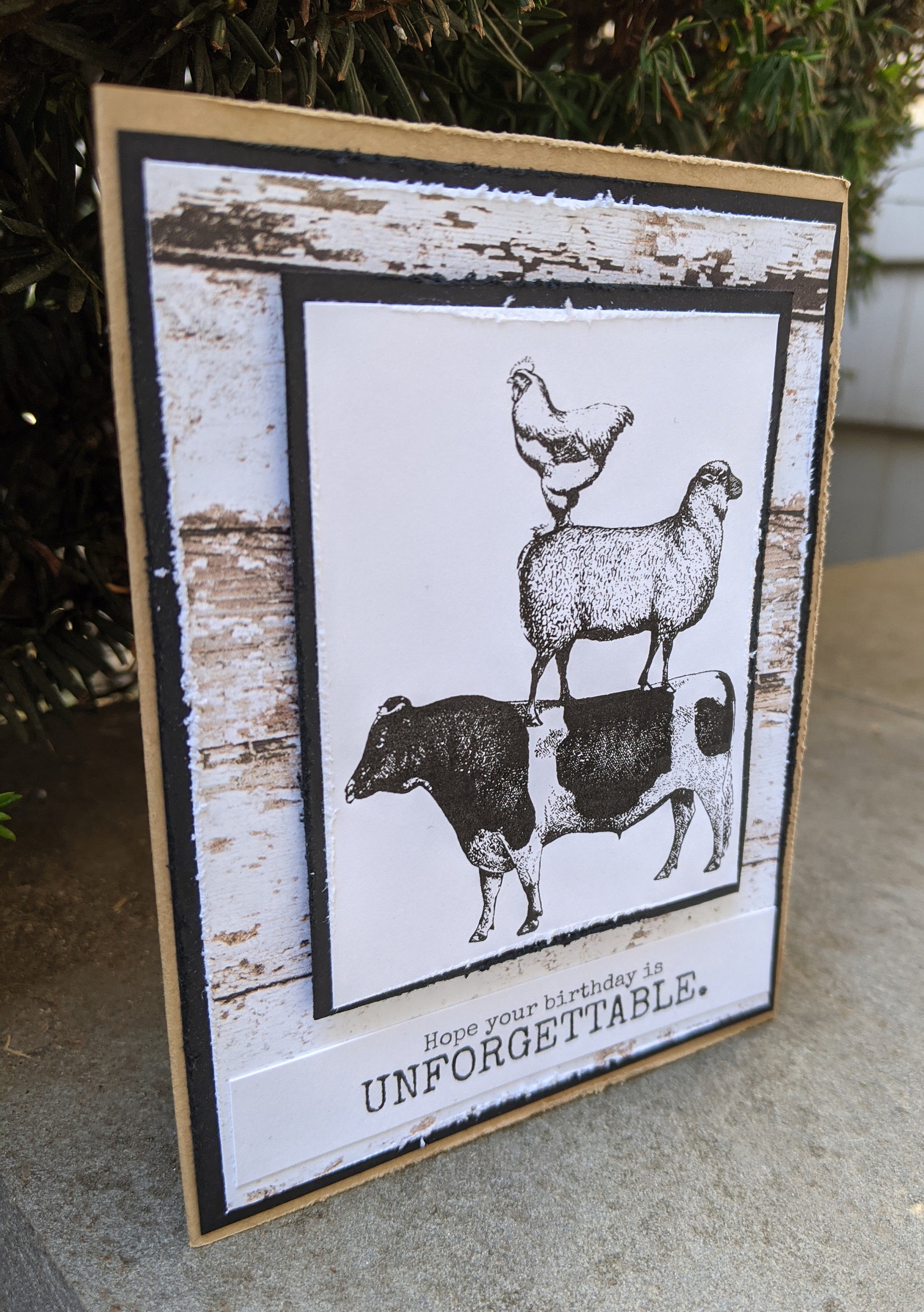 Happy Birthday - Birthday Wishes - Handmade Card - Farm Animals - Cute ...