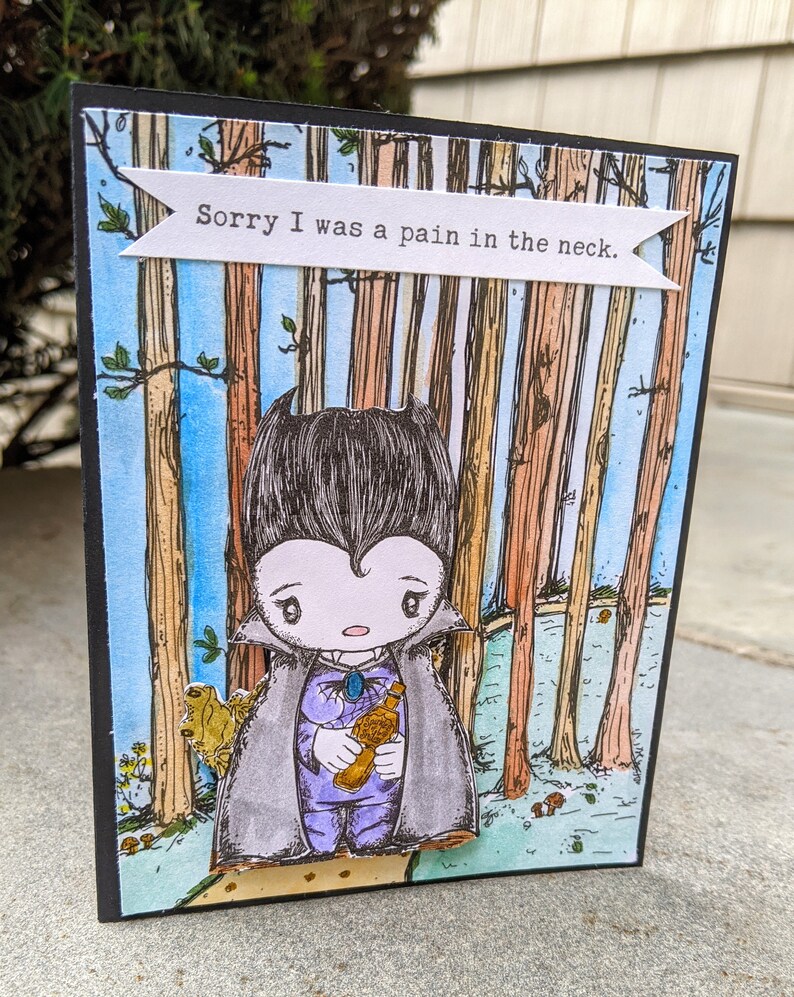 Halloween Cards, Children's Card, Vampire Halloween Card, Handmade Card ...