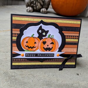 Halloween Cards - Children's Card - Cute Pumpkins - Cat - Halloween ...