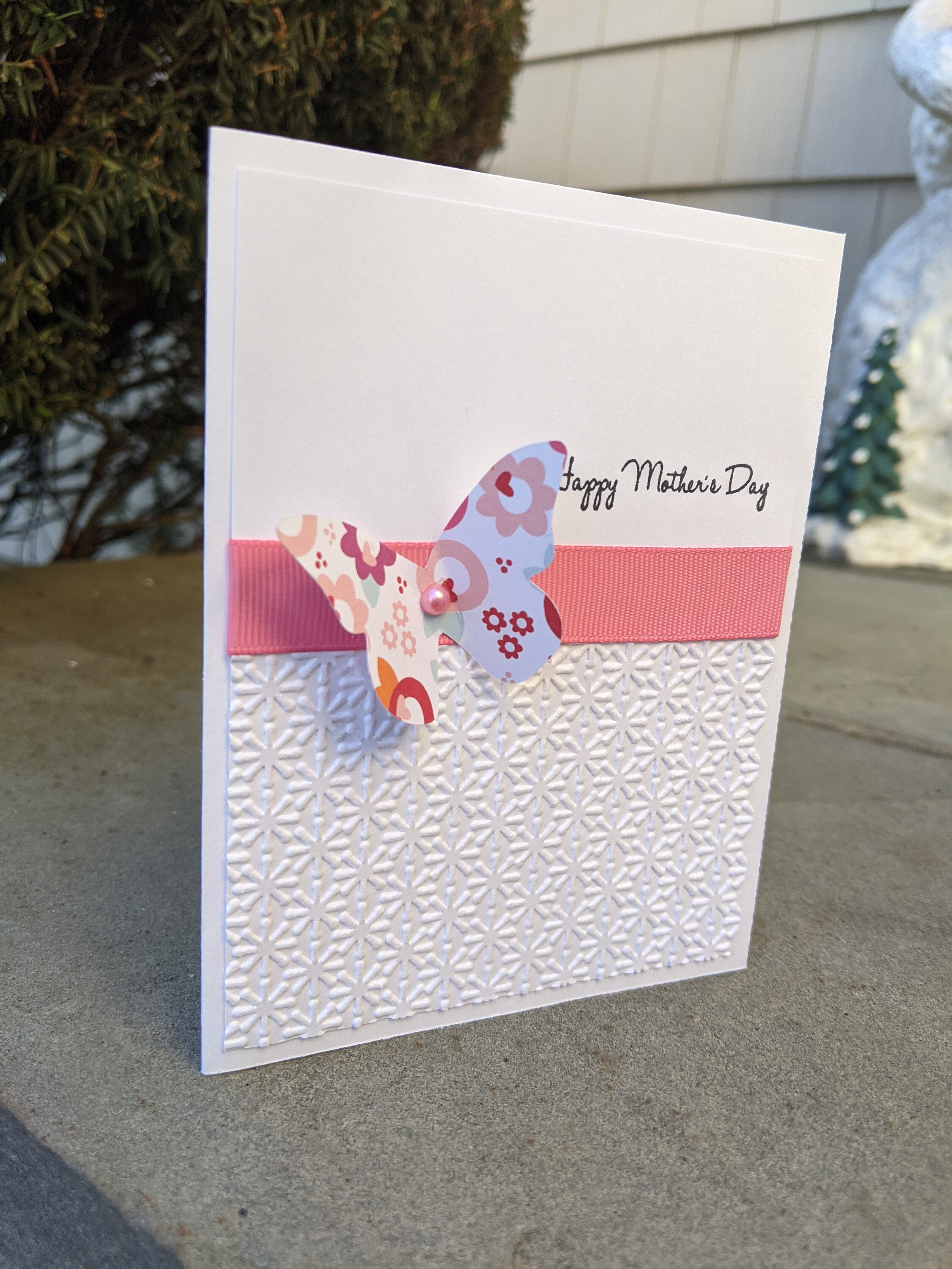 Mother's Day Greeting Card - Butterfly - Embossed Flowers - Etsy