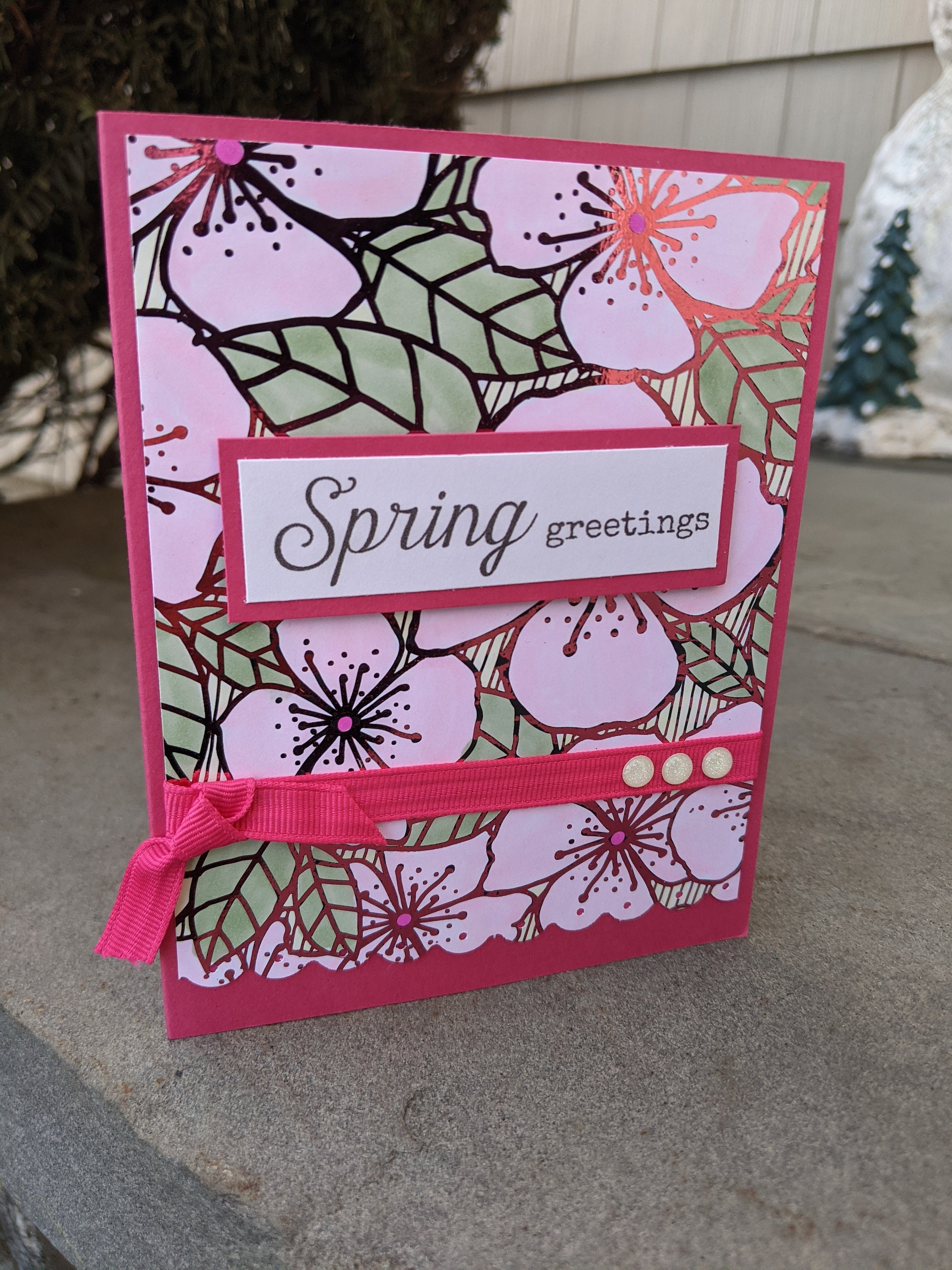 Spring Greeting - Easter - Florals - Greeting Card - Handmade - Foiled ...