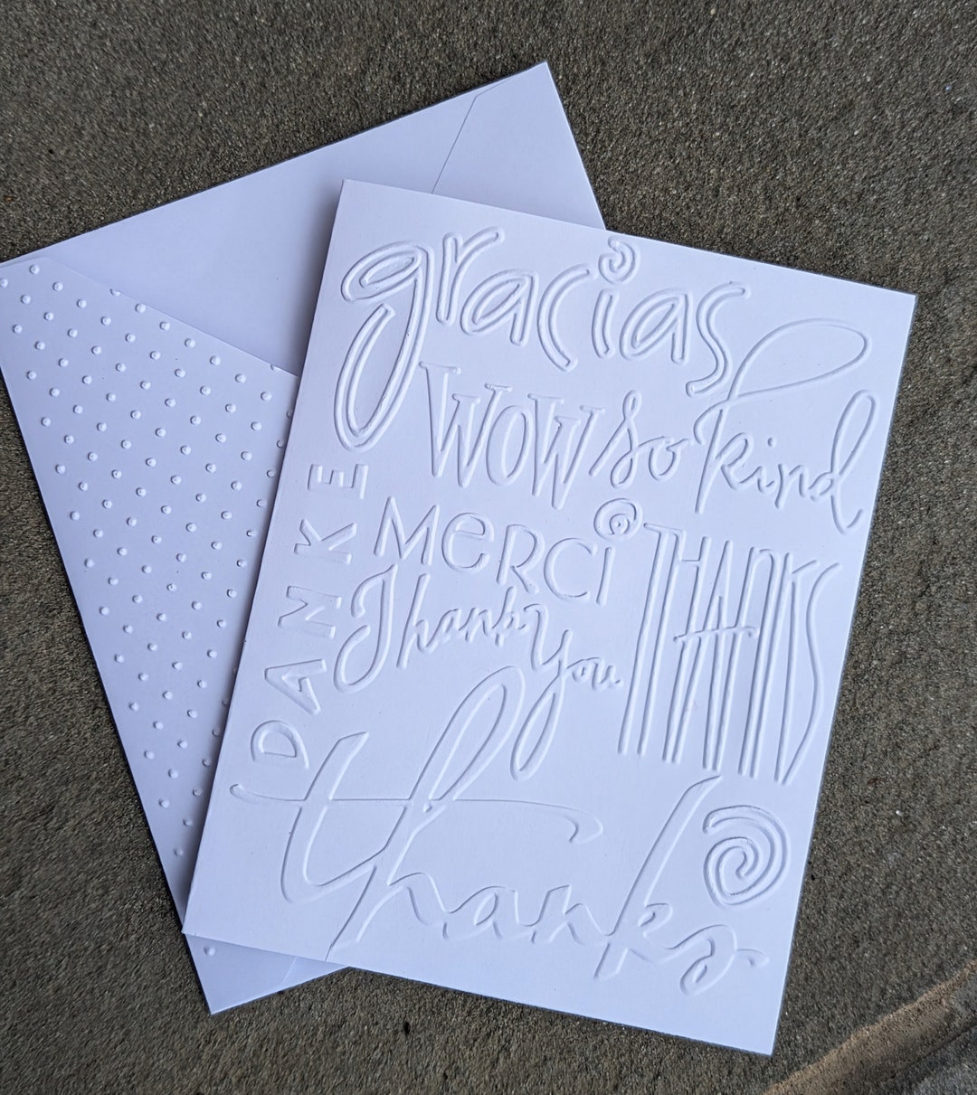 Embossed Thank You Card Set - Etsy